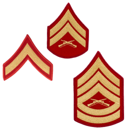 USMC Gold on Red Chevrons | Marlow White